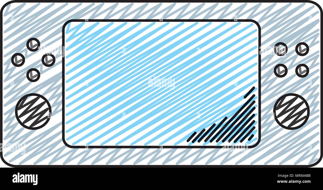 doodle electronic game console handheld videogame Stock Vector Image ...