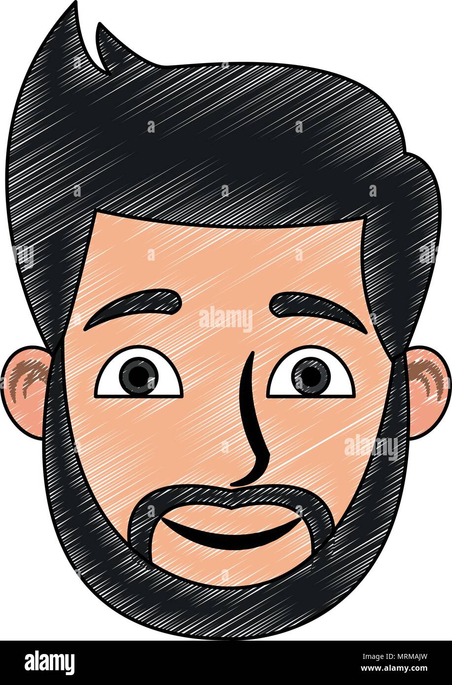 Man face cartoon scribble Stock Vector Image & Art - Alamy