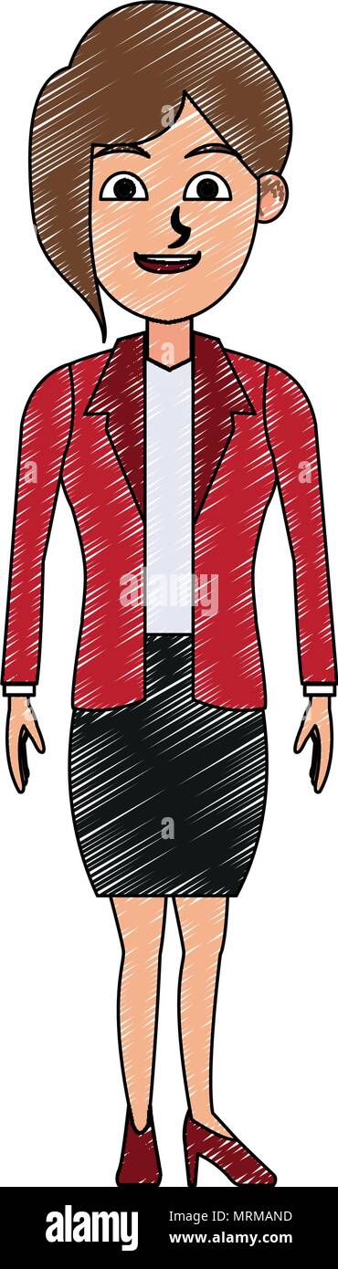 Executive business woman cartoon scribble Stock Vector Image & Art - Alamy