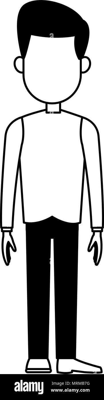 Executive businessman faceless cartoon in black and white colors Stock ...