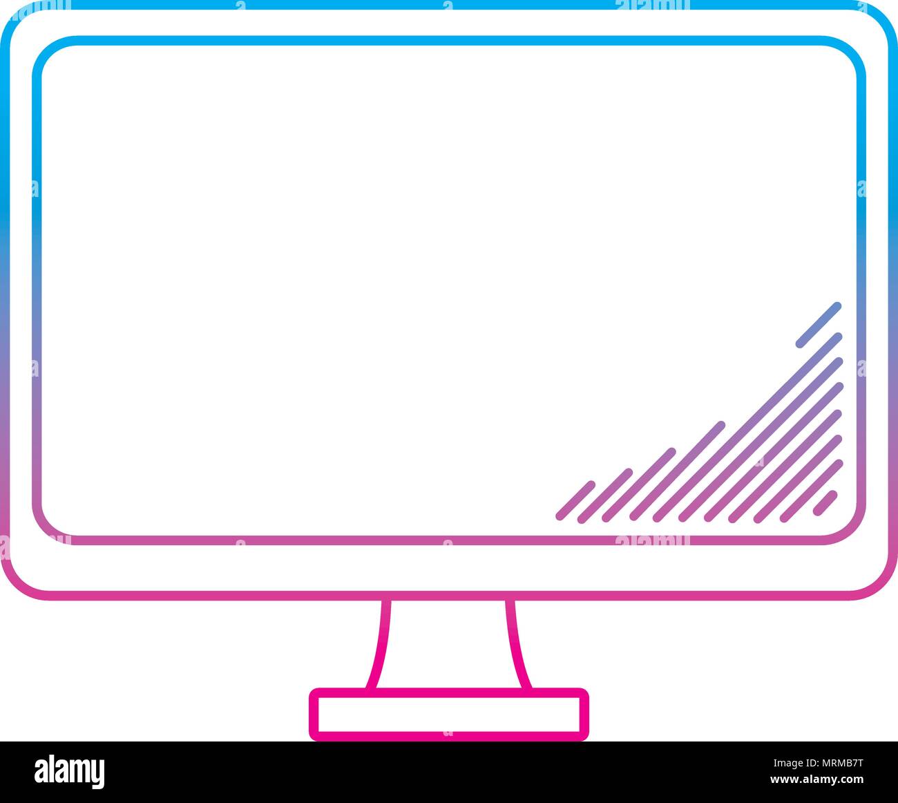degraded line electronic computer desktop technology icon Stock Vector ...