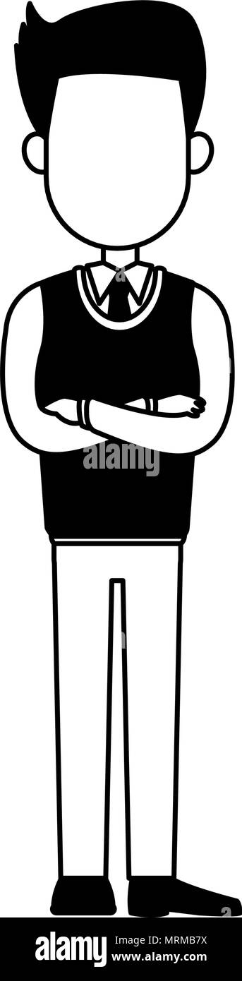 Executive businessman faceless cartoon in black and white colors Stock ...