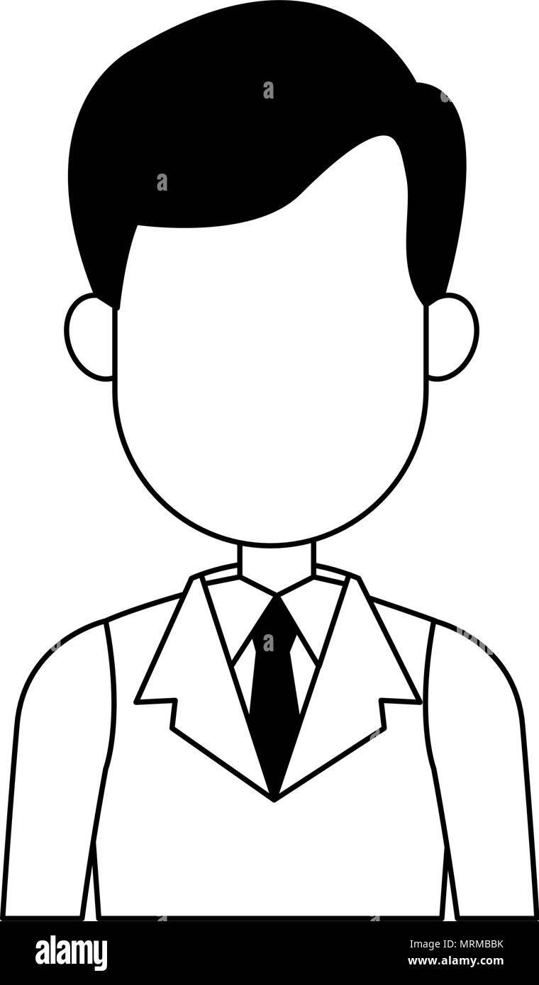 Executive businessman faceless cartoon in black and white colors Stock ...