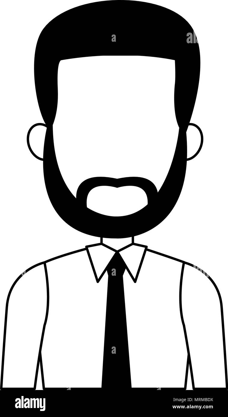 Executive businessman faceless cartoon in black and white colors Stock ...