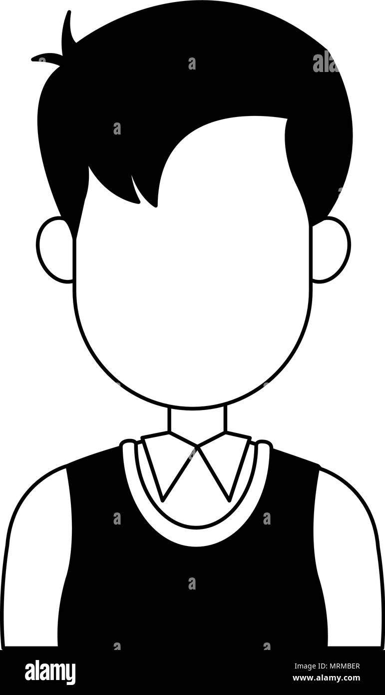 Executive businessman faceless cartoon in black and white colors Stock ...