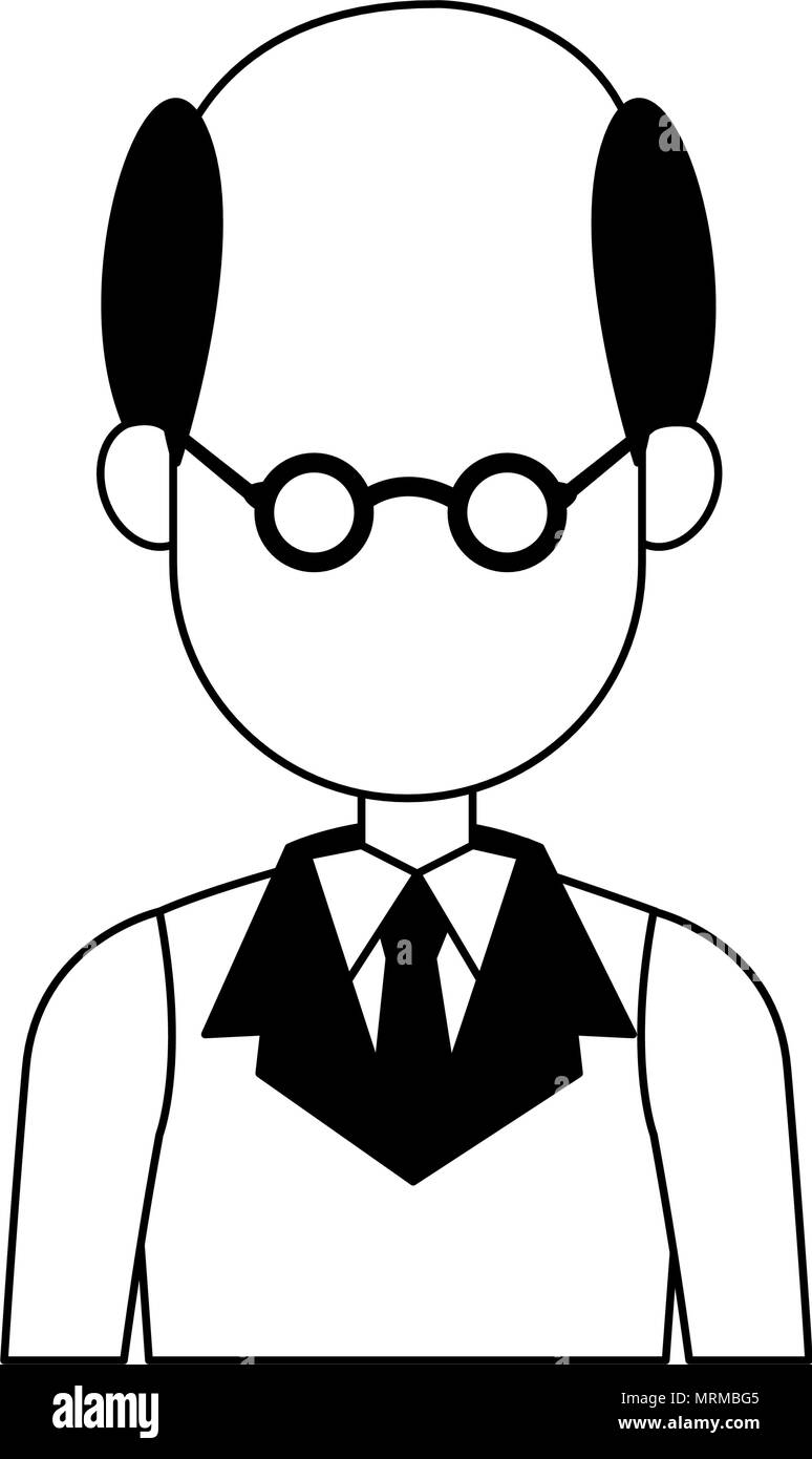 Executive businessman faceless cartoon in black and white colors Stock ...