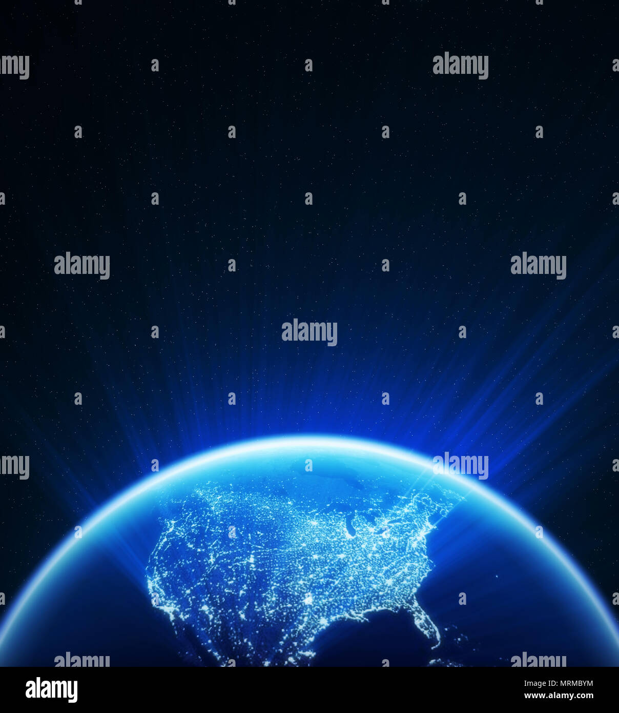 Glowing globe at night , North America ,textures are from www.NASA.gov ...