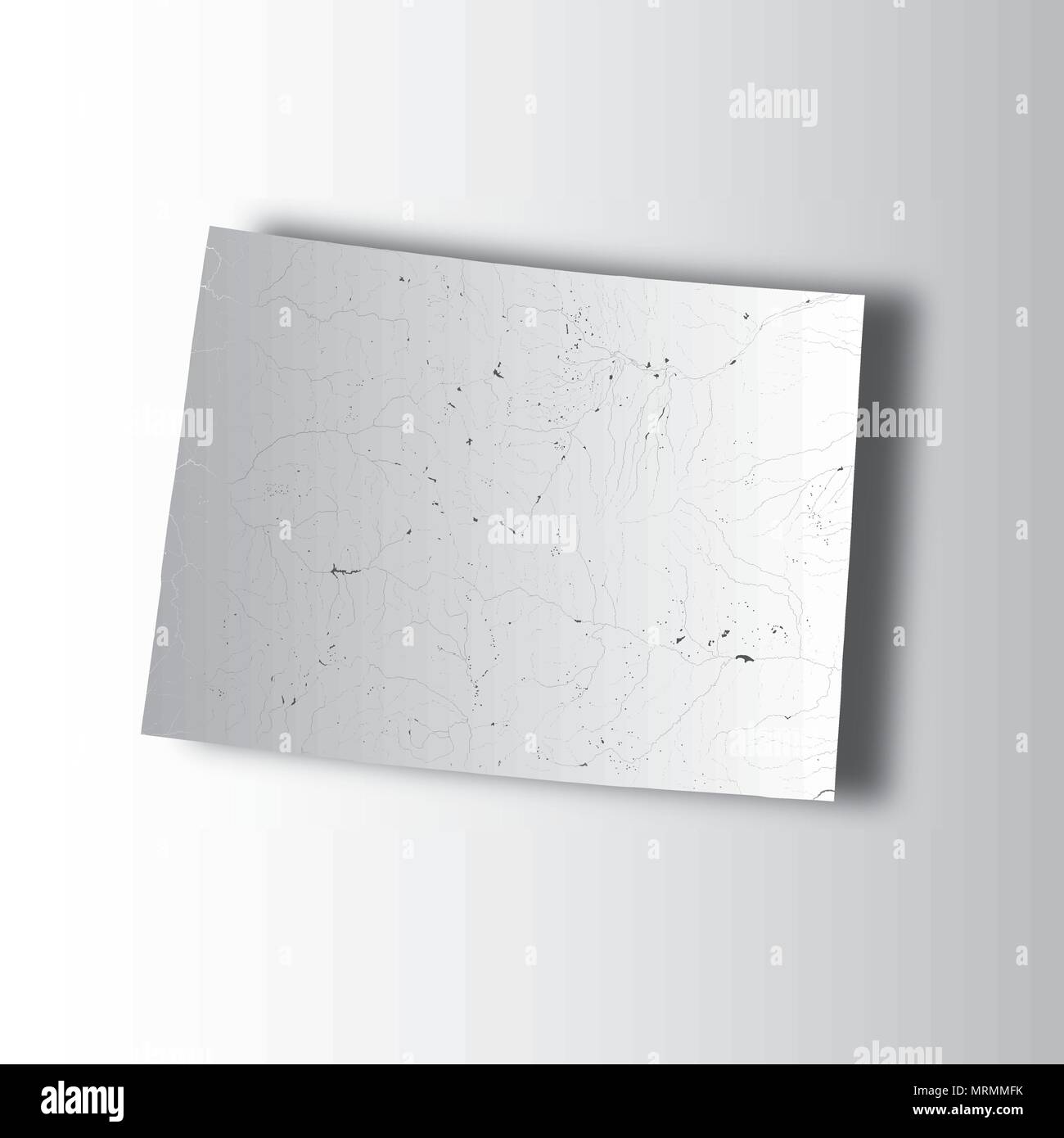 U.S. states - map of Colorado with paper cut effect. Hand made. Rivers ...