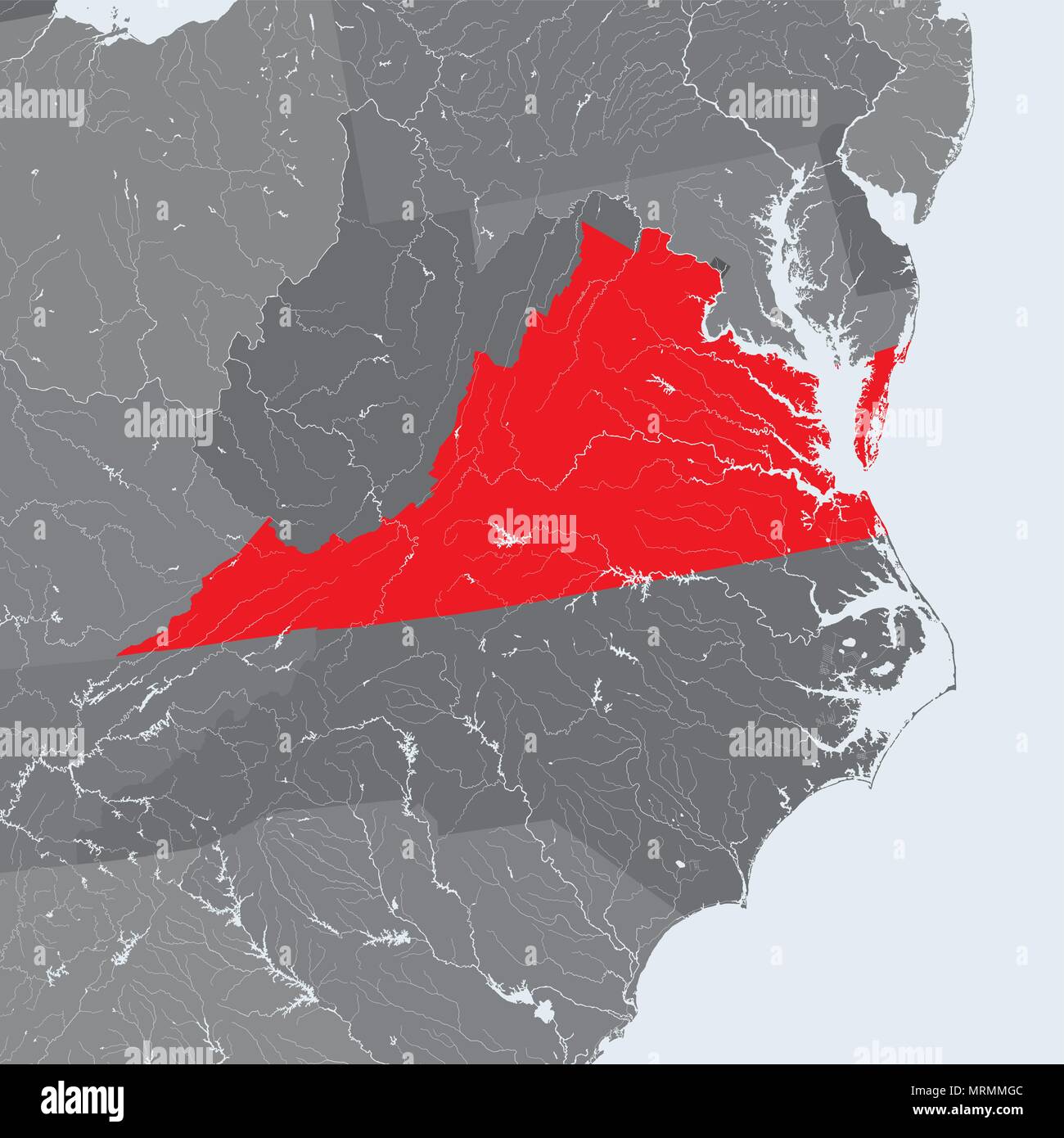 Map of virginia rivers hi-res stock photography and images - Alamy