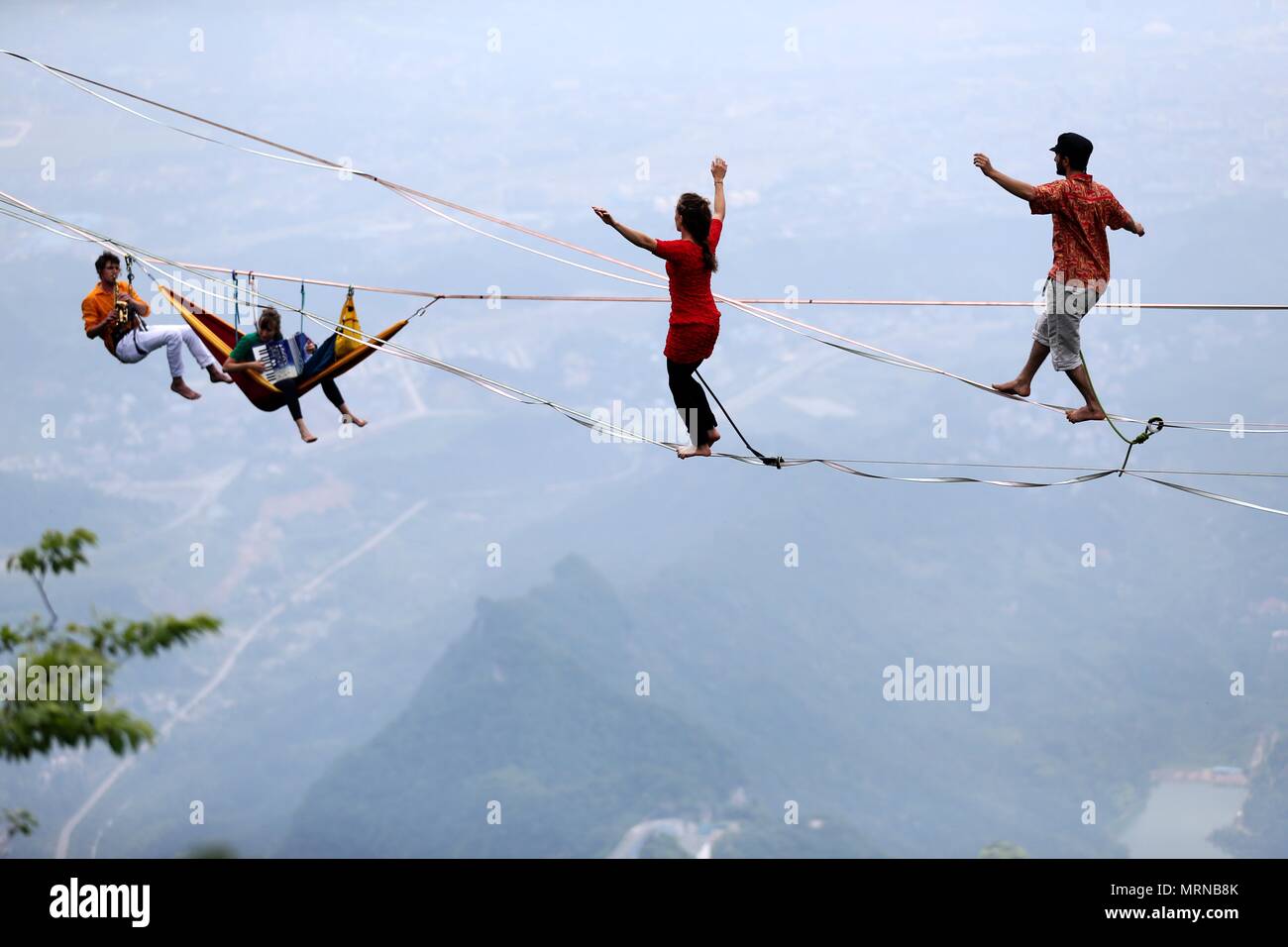 Beijing, China's Hunan Province. 25th May, 2018. Musicians perform ...