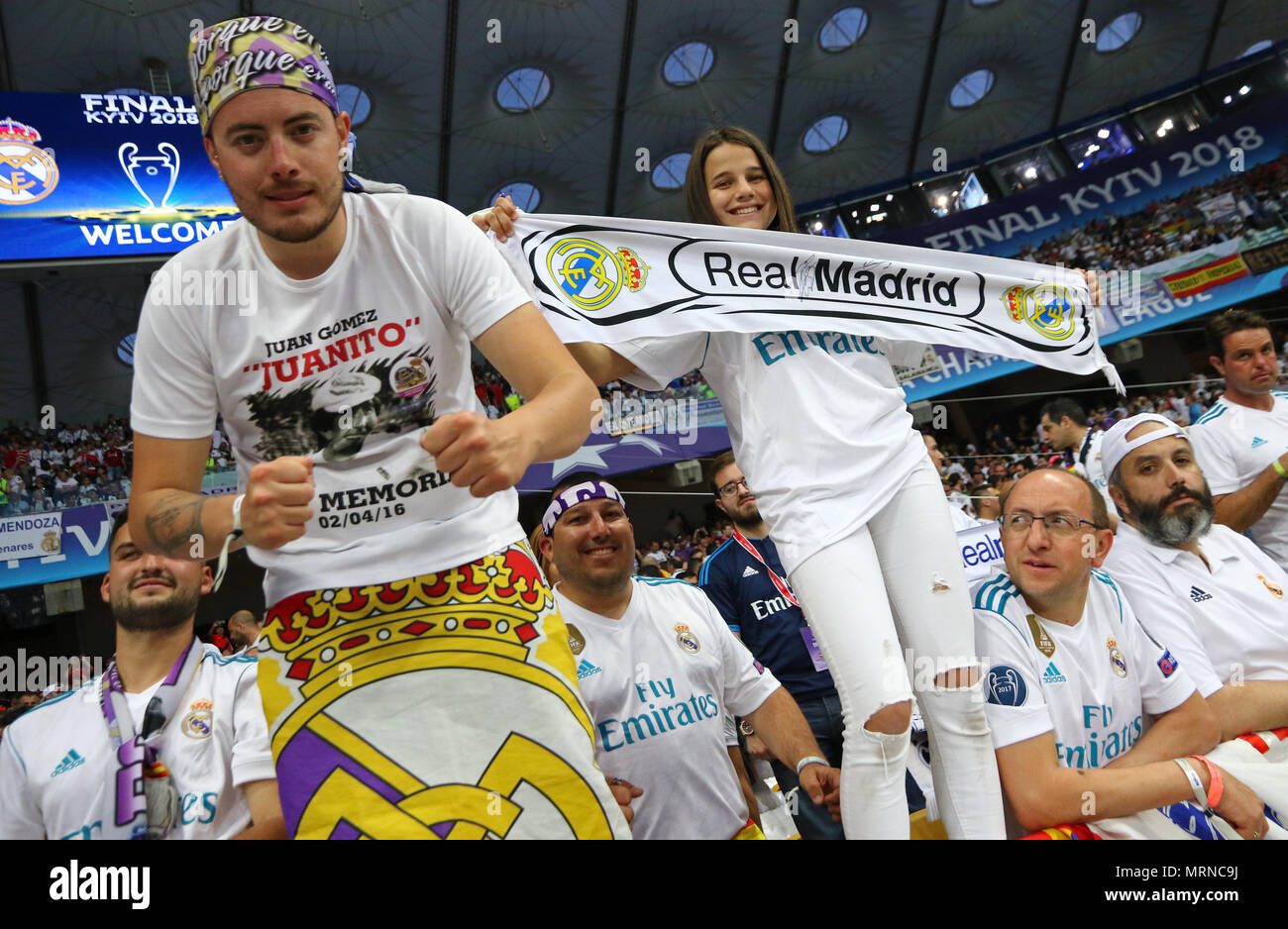 Real madrid fans show their support in the the game hi-res stock ...
