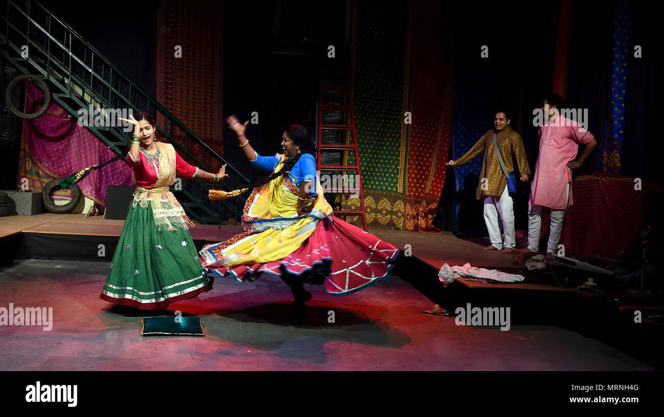 New Delhi, India. 27th May, 2018. Performers in traditional Indian ...
