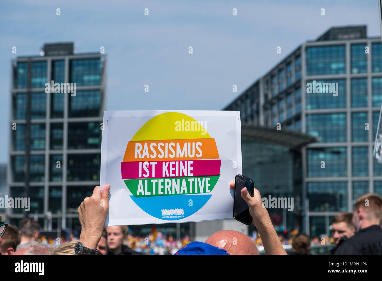 Berlin, Germany - may 27, 2018: Counter-protest against the ...
