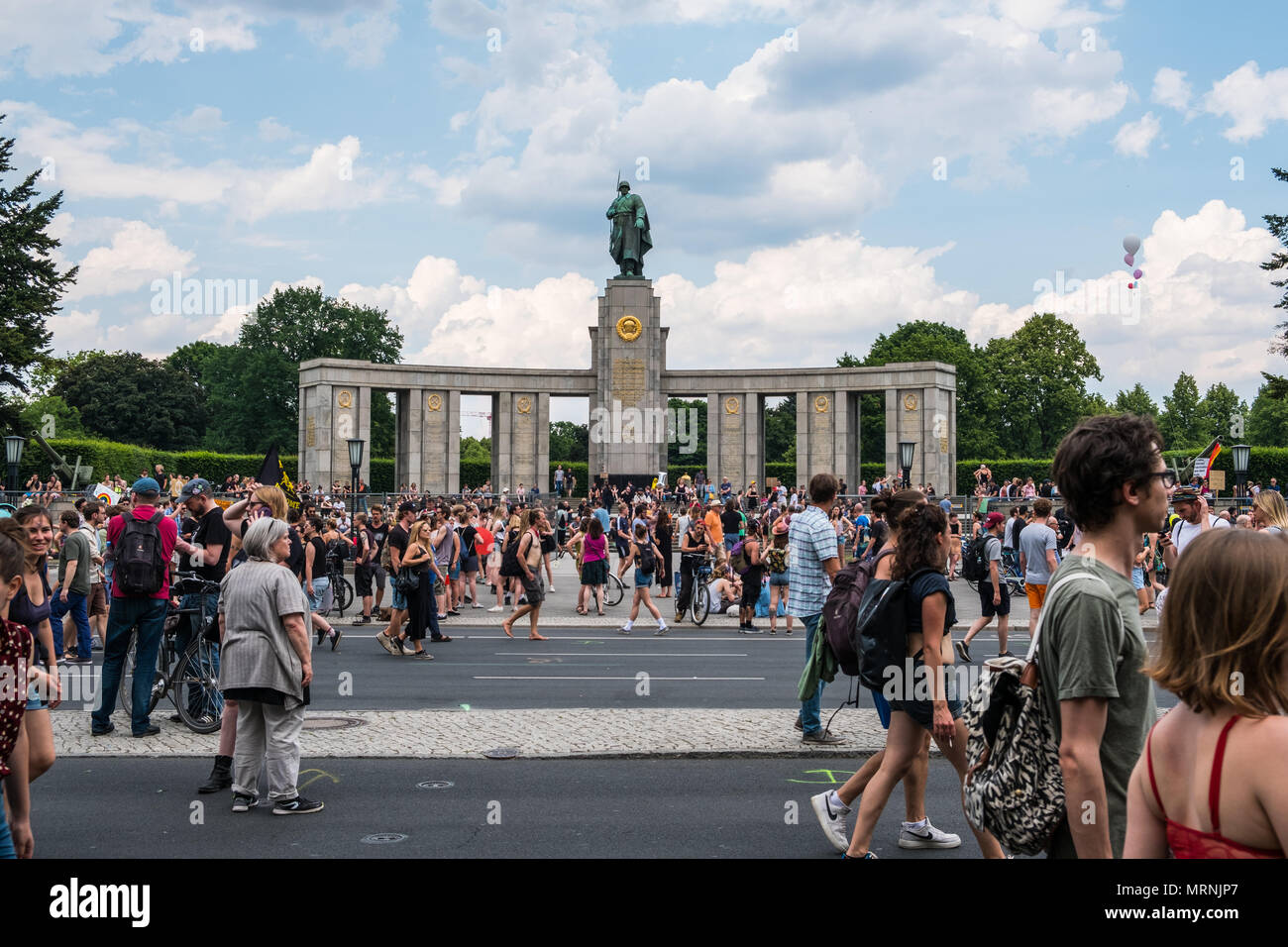 Berlin, Germany - may 27, 2018: Counter-protest against the ...