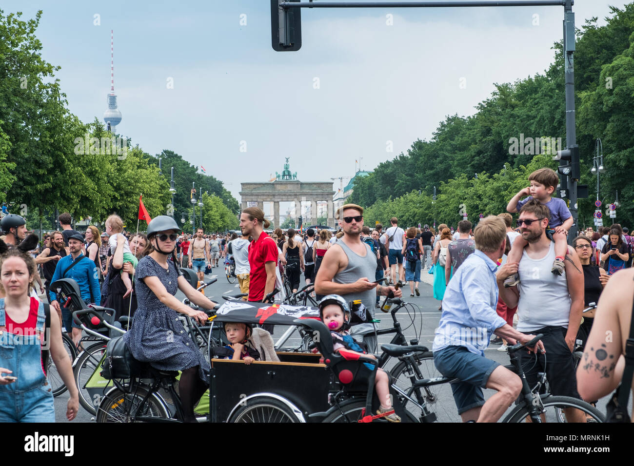 Berlin, Germany - may 27, 2018: Counter-protest against the ...