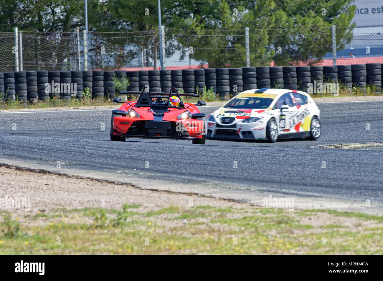 Jarama Race Circuit, Madrid, Spain - May 26, 2018: the drivers Miguel ...
