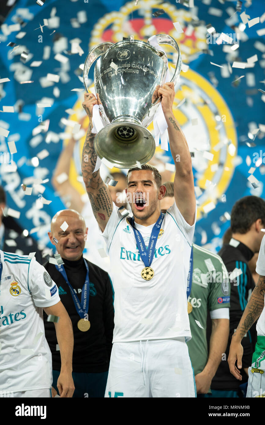Theo Bernard Francois Hernandez of Real Madrid with Trophy during the ...