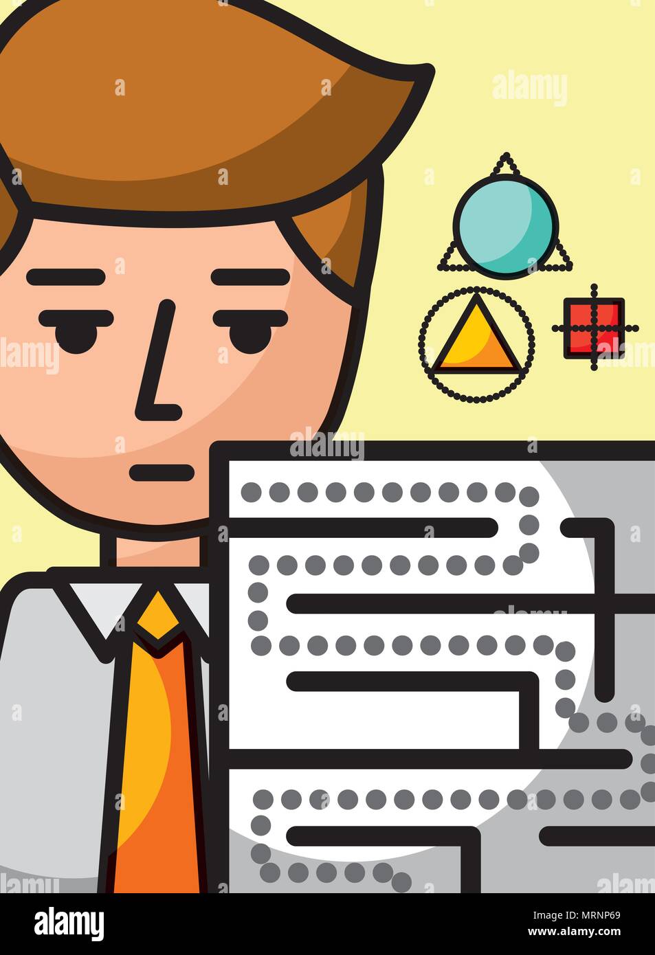 businessman cartoon creativity labyrinth science learning vector ...