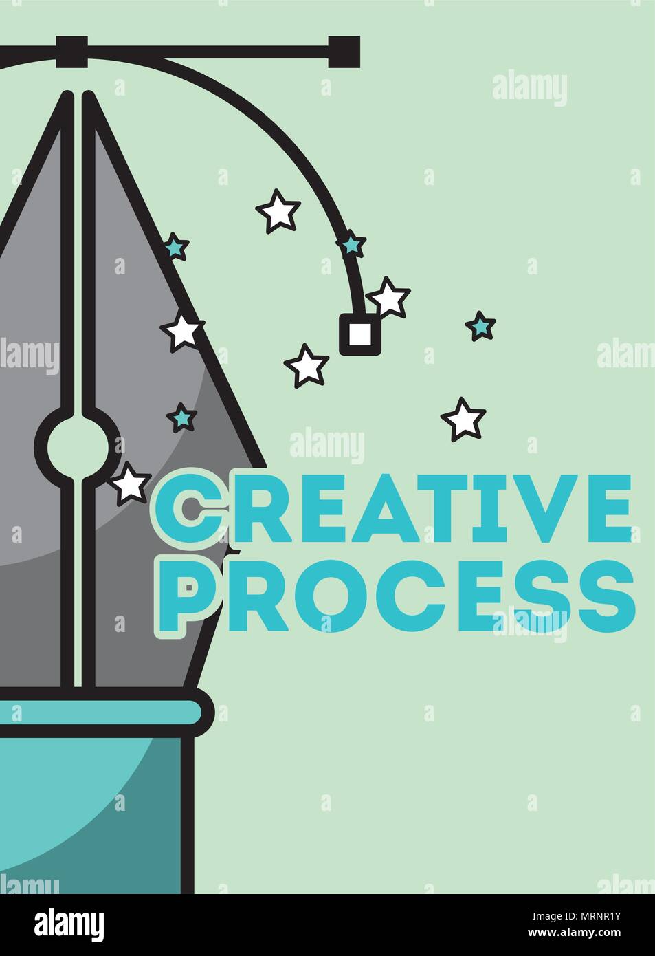 graphic design drawing creative process vector illustration Stock ...