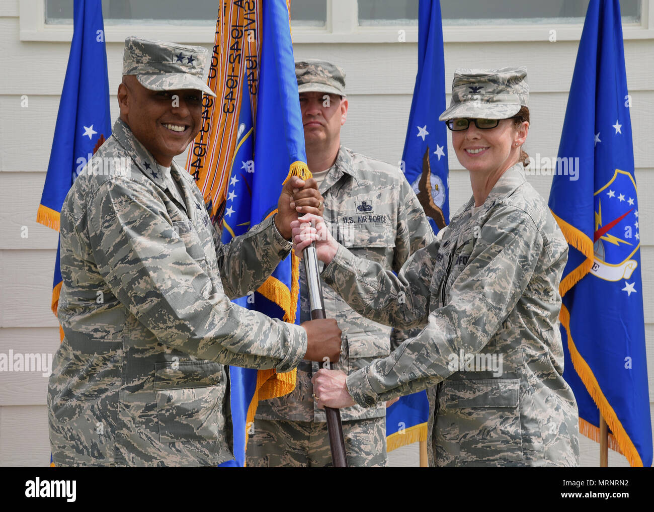 Major General Anthony Cotton, 20th Air Force Commander, passes the ...
