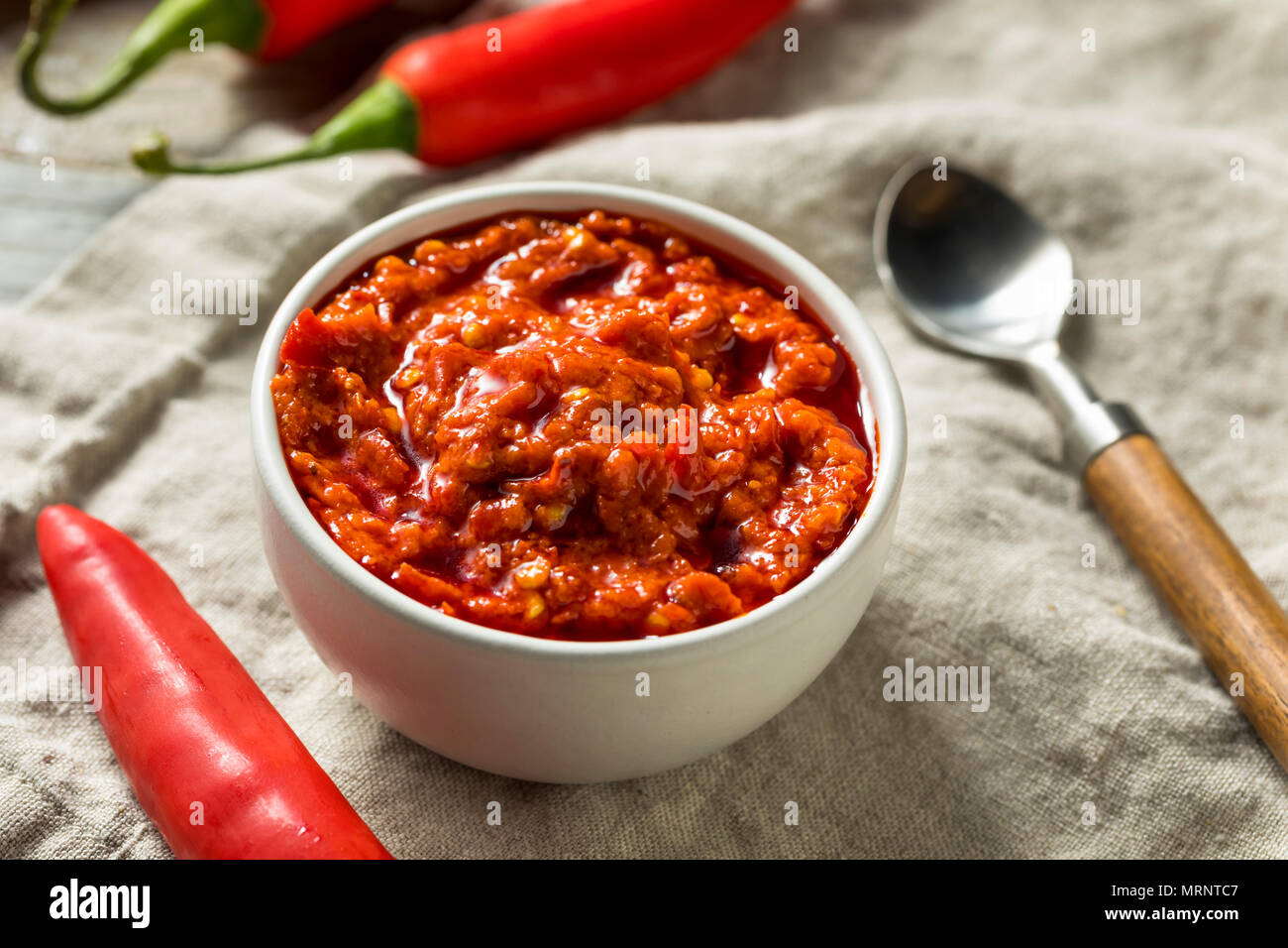 Hot Red Calabrian Pepper Sauce Spread in a Bowl Stock Photo - Alamy
