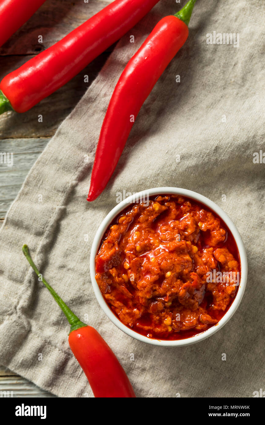 Hot Red Calabrian Pepper Sauce Spread in a Bowl Stock Photo - Alamy