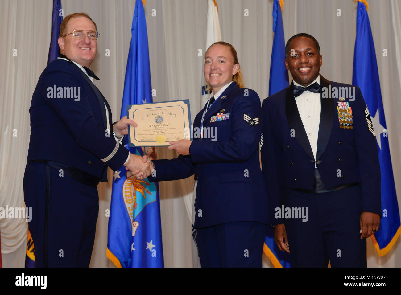 U.S. Air Force Senior Airmen attend the Airman Leadership School Class ...