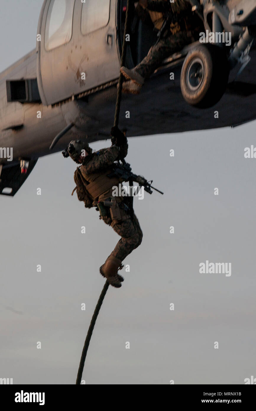 A Marine with Force Reconnaissance Platoon, Maritime Raid Force, 31st ...