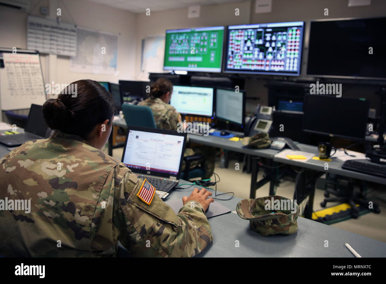 U.S. Army Soldiers assigned to the 44th Expeditionary Signal Battalion, 2nd Theater Signal ...