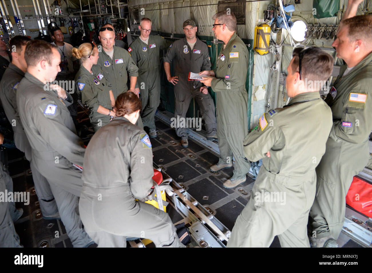 Lt. Col. John Judy, a 189th Airlift Wing instructor pilot, conducts a ...