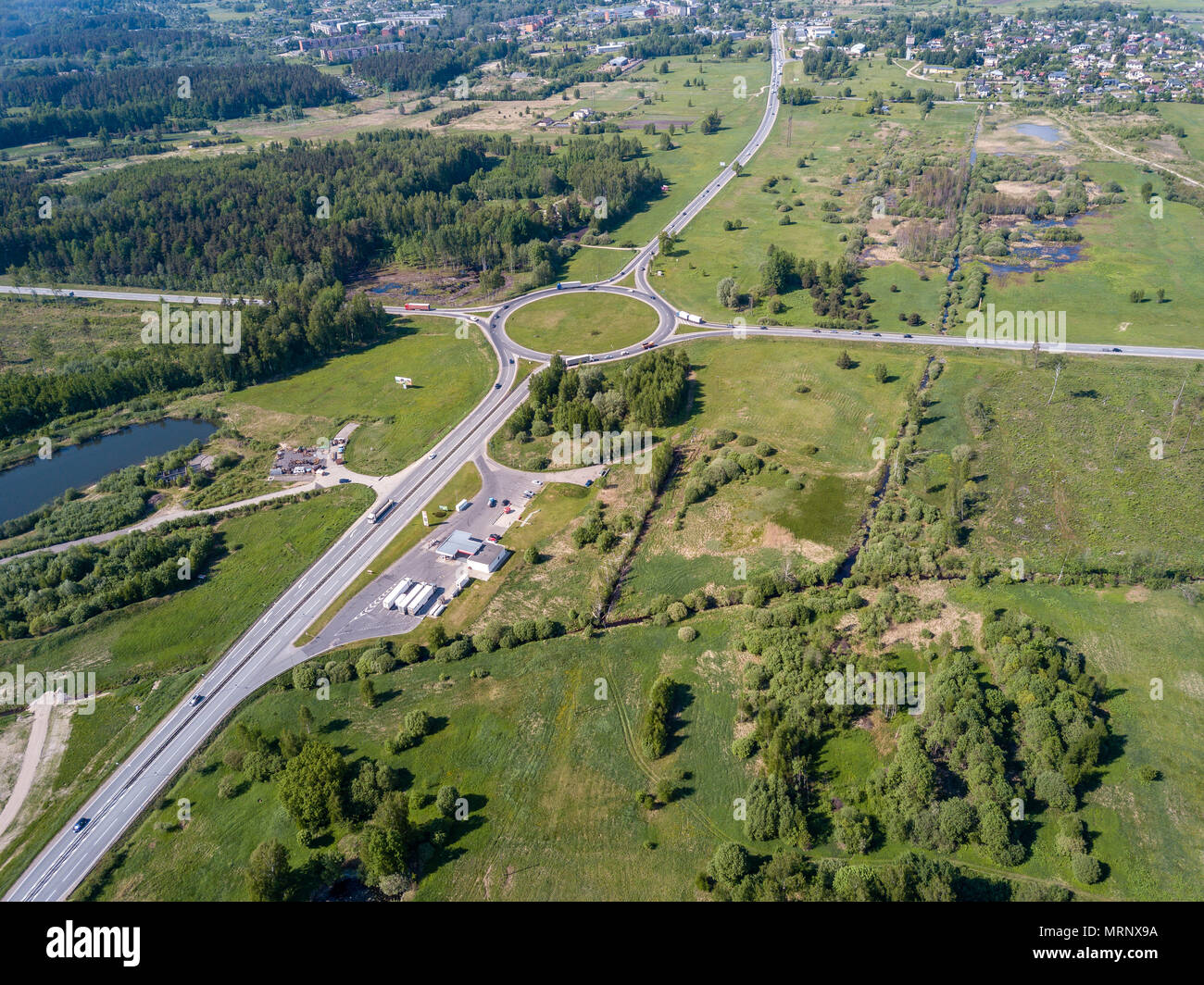 Highway drone stock image hi-res stock photography and images - Alamy