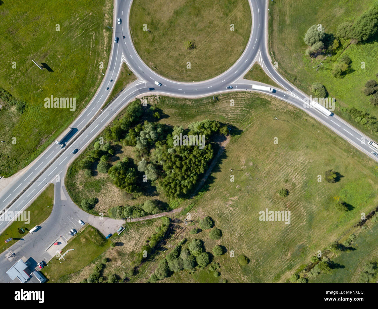 Aerial View Rural Roundabout High Resolution Stock Photography and ...