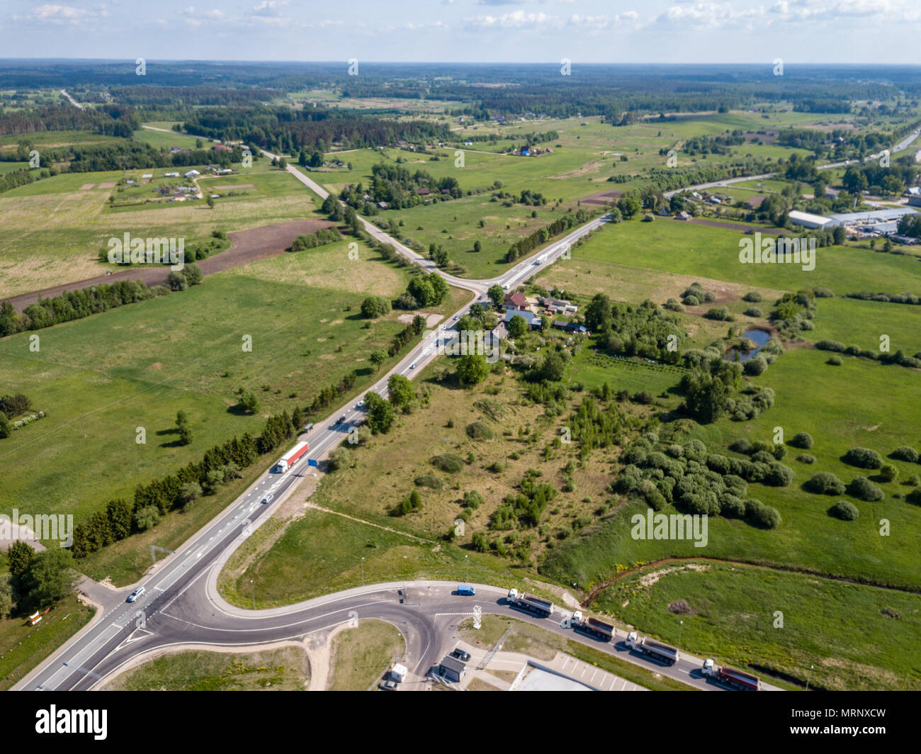 Highway drone stock image hi-res stock photography and images - Alamy