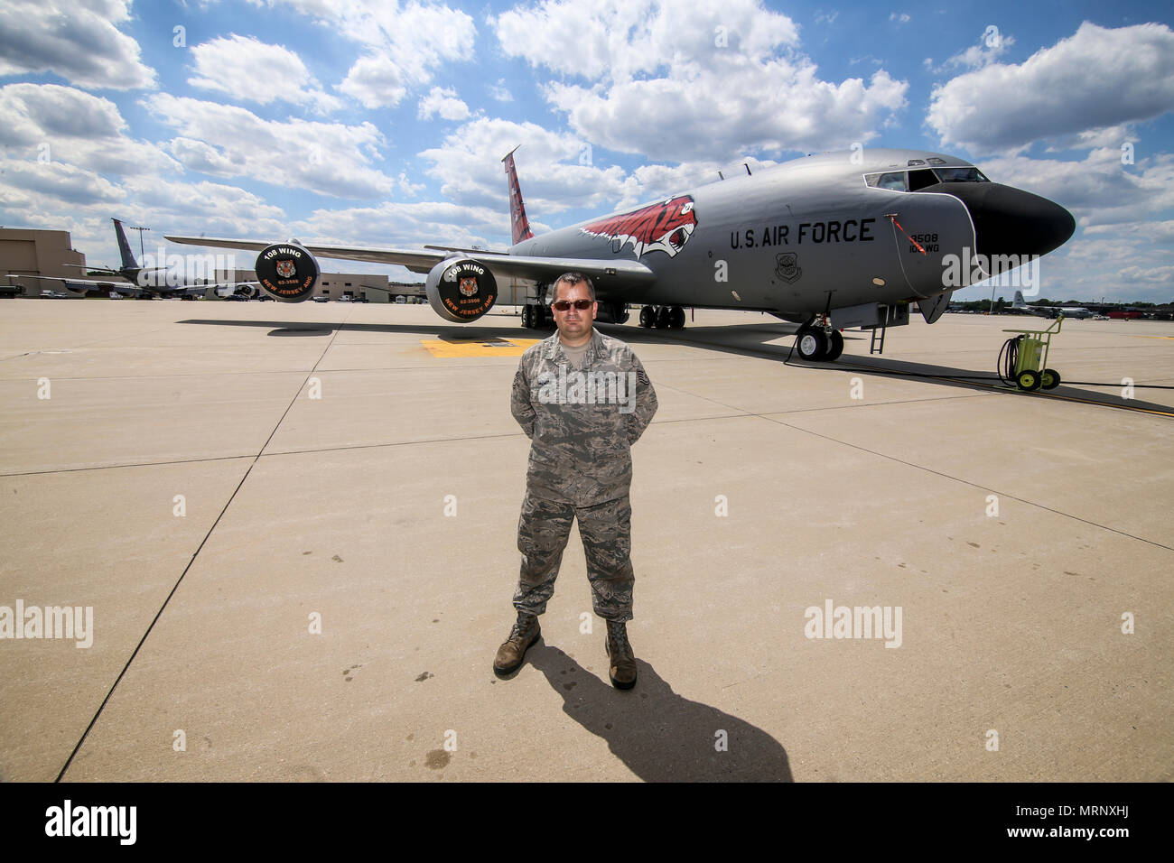U.S. Air Force Tech. Sgt. Ewan Seeman, a crew chief from the New Jersey ...