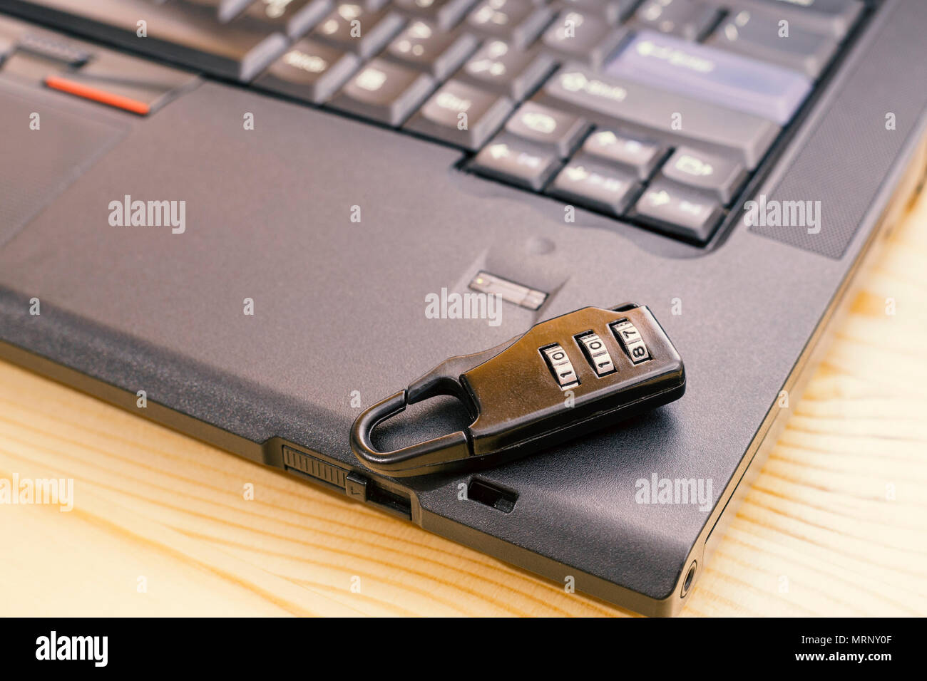 Sign in account security concept. Laptop fingerprint reader and code ...