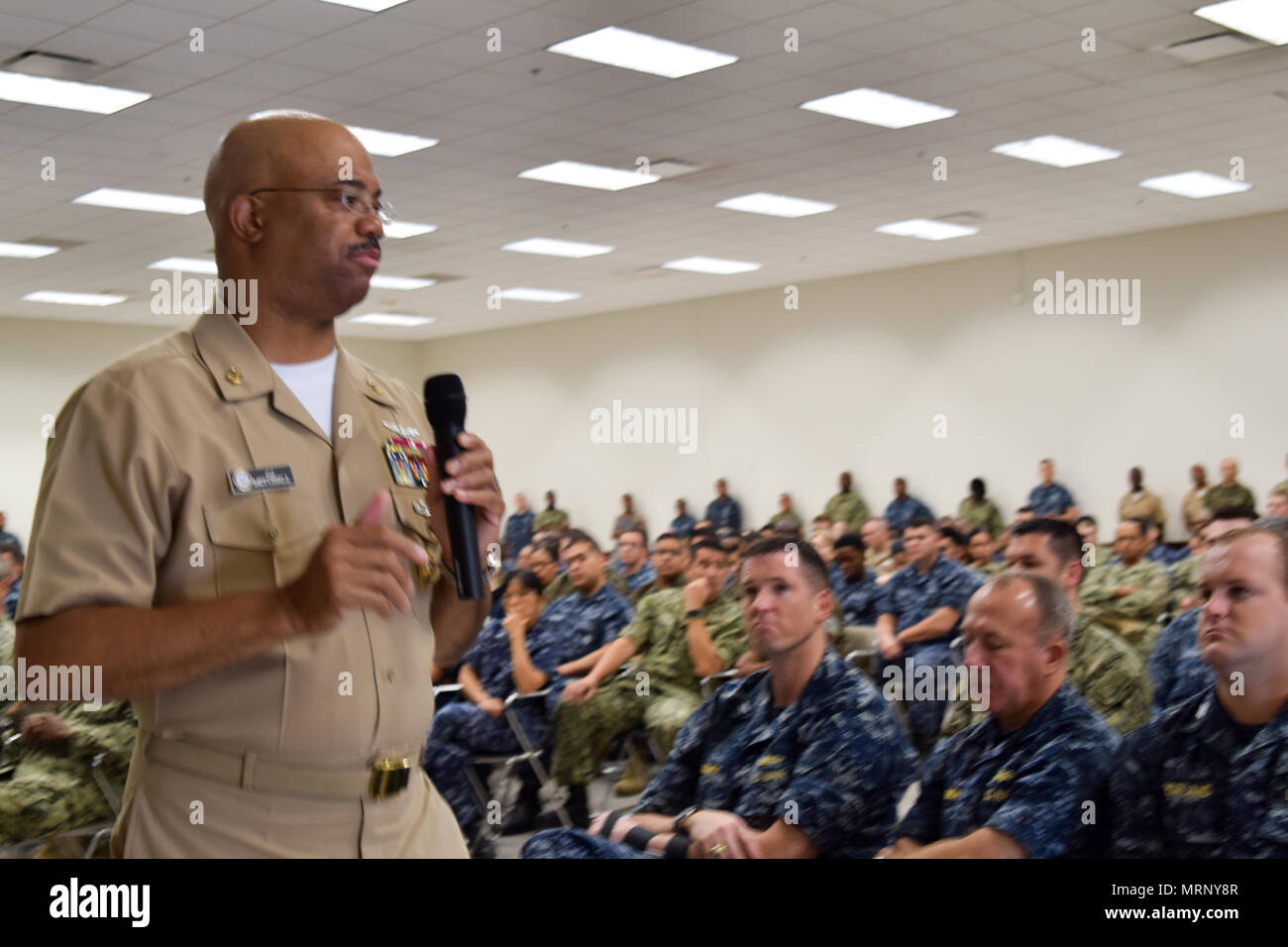 (June 25, 2017) Navy Reserve Force Master Chief C.J. Mitchell speaks ...