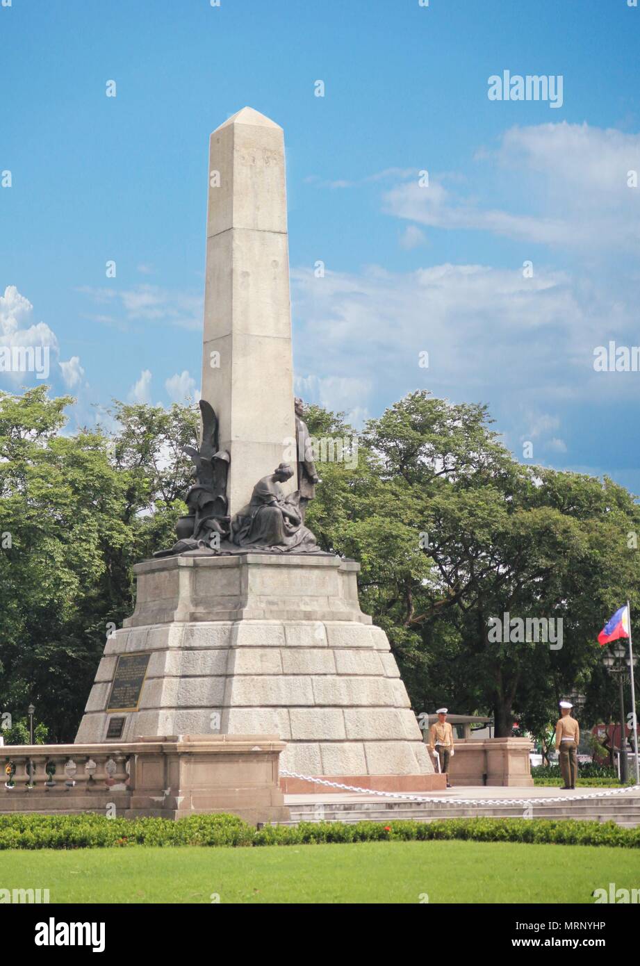 Close up of the monument of Philippine hero Dr Jose Rizal at the Rizal ...