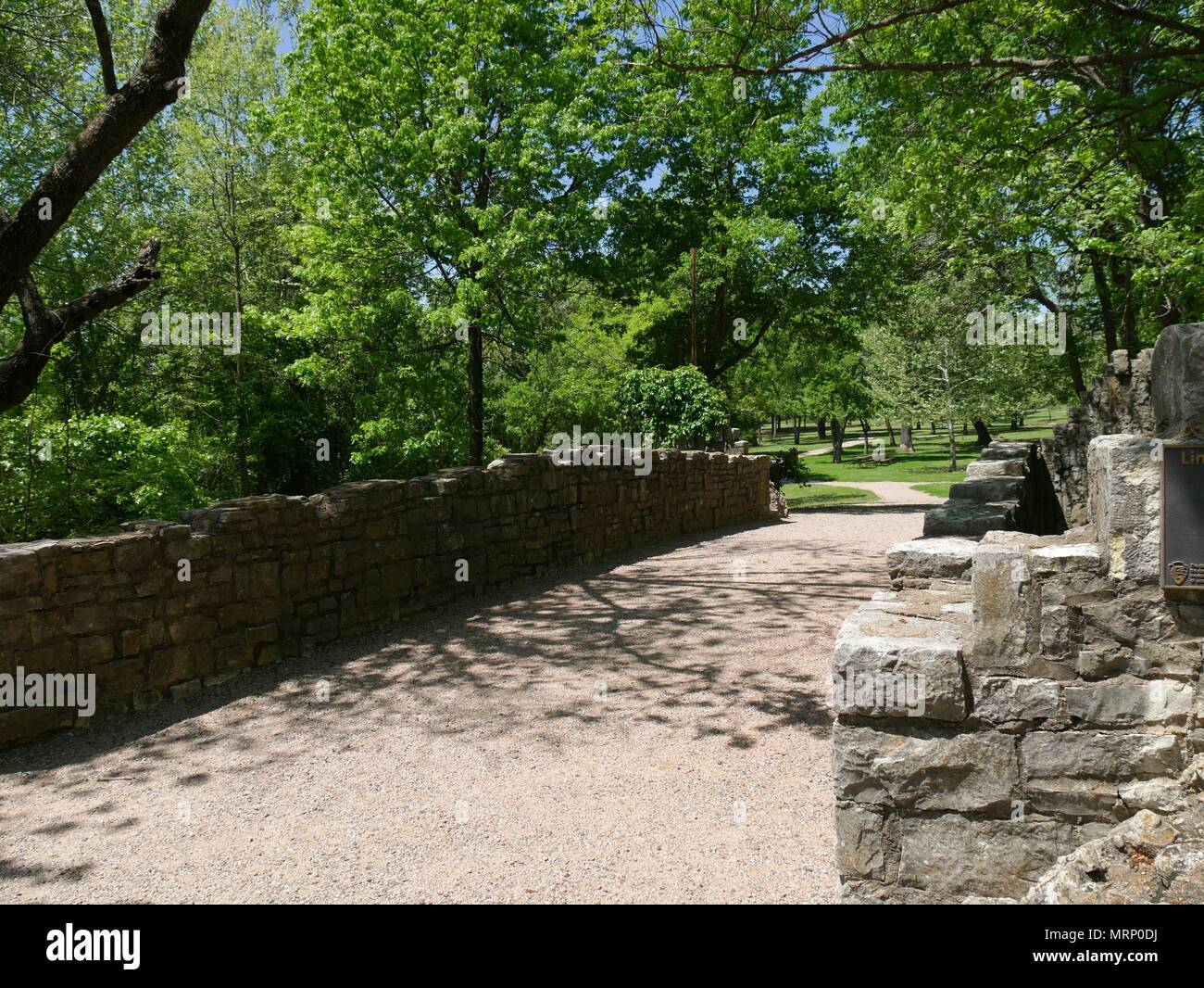 Bridge with hollow block walls on both sides in a forest Stock Photo ...