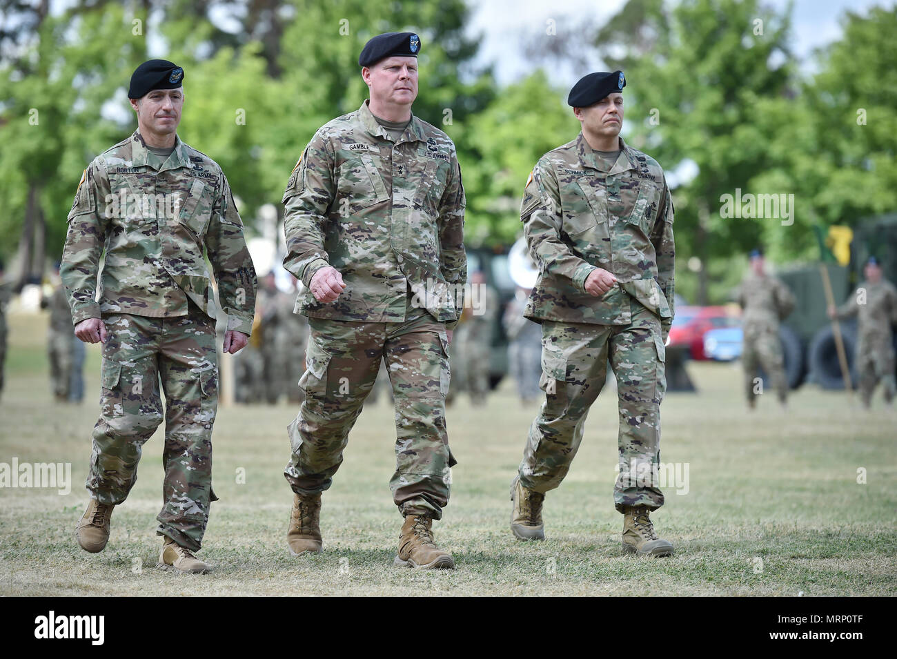 U.S. Army Maj. Gen. Duane A. Gamble, center, commander of the 21st ...