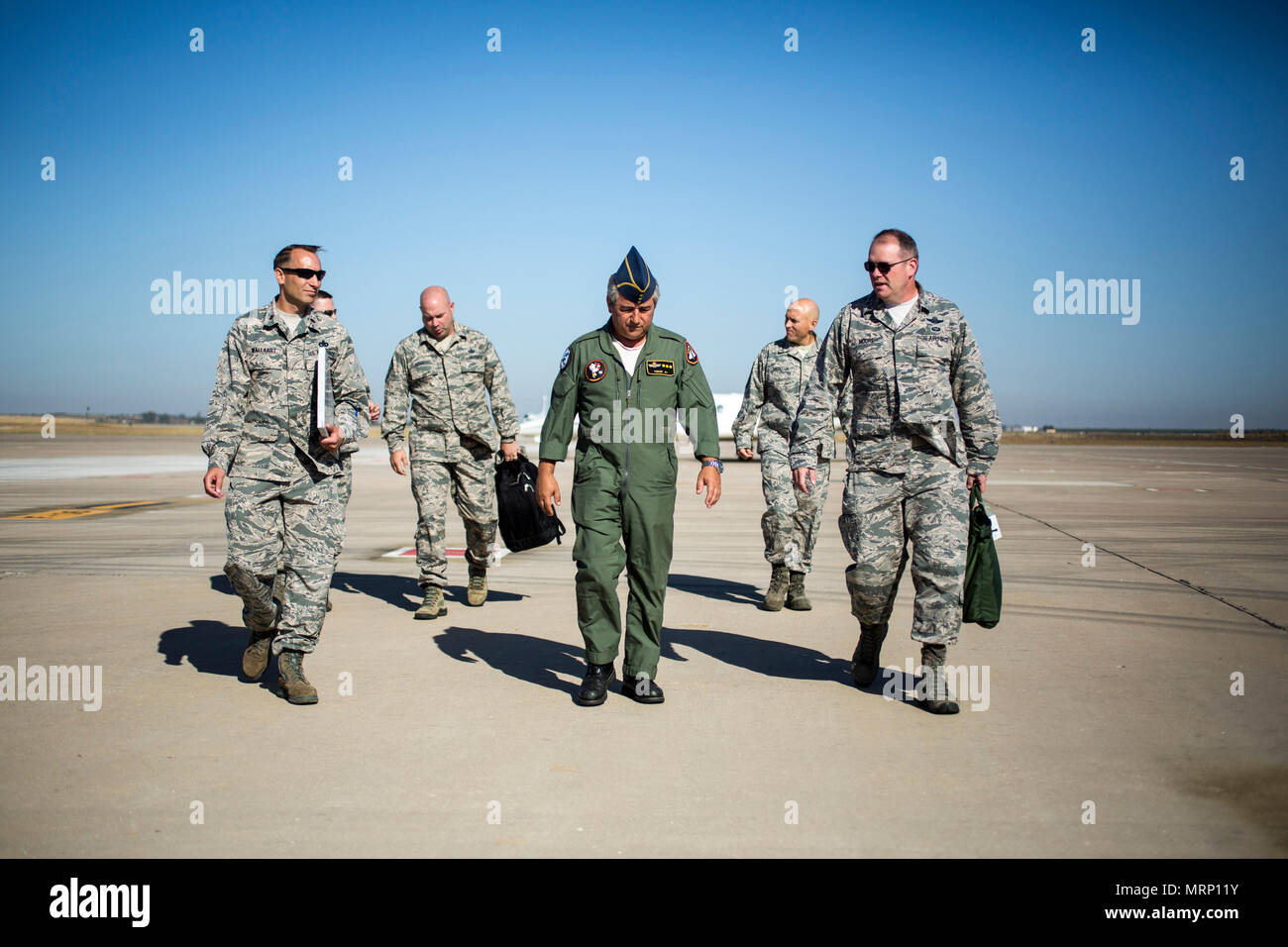 U.S. Air Force Maj. Matthew P. Wallaart, left, the commanding officer ...