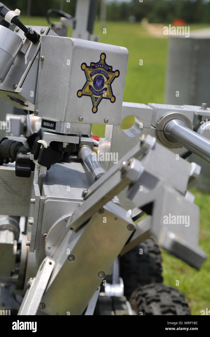 An ANDROS F6A Robot, assigned to the St. Bernard Sheriff Department, is ...