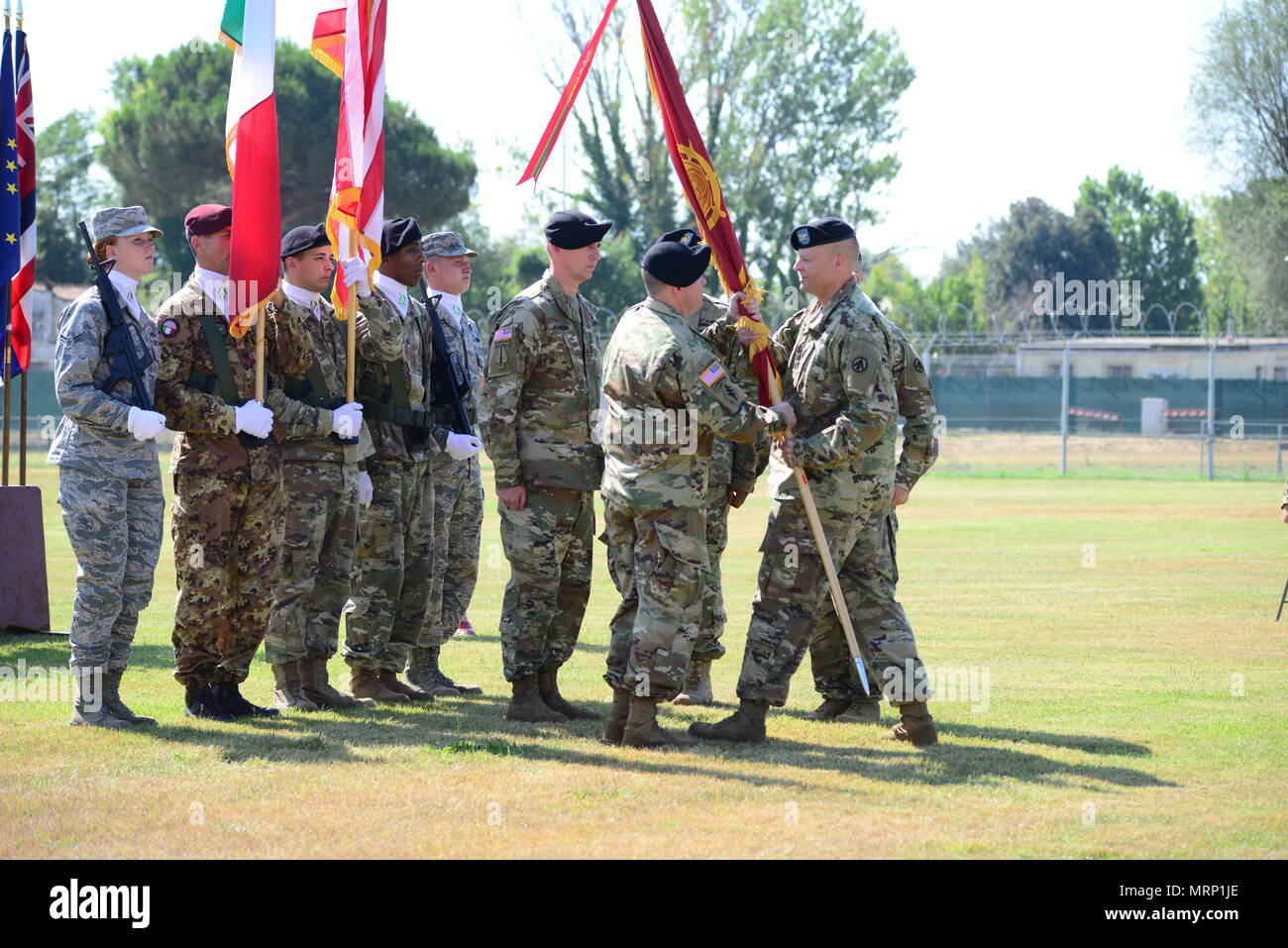 Right, U.S. Army Col. Curt L. Stewart reviewing Officer from 598th ...