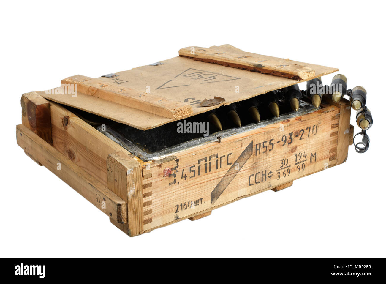 army box with ammunition belt isolated Stock Photo - Alamy