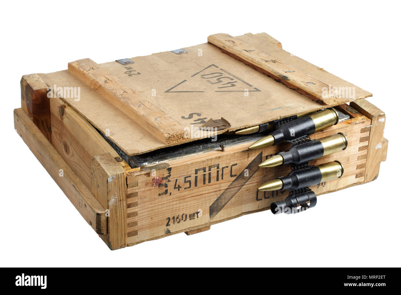 army box with ammunition belt isolated Stock Photo - Alamy