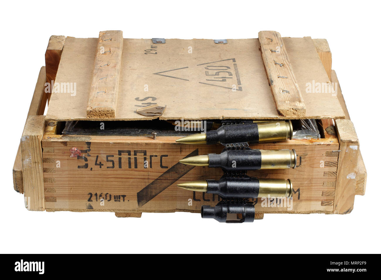 army box with ammunition belt isolated Stock Photo - Alamy