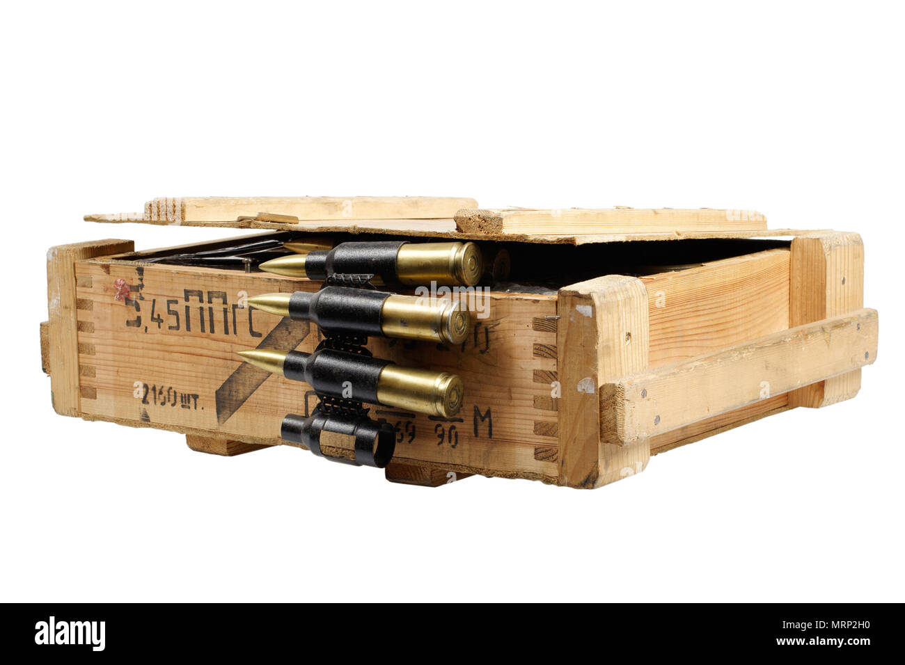 army box with ammunition belt isolated Stock Photo - Alamy