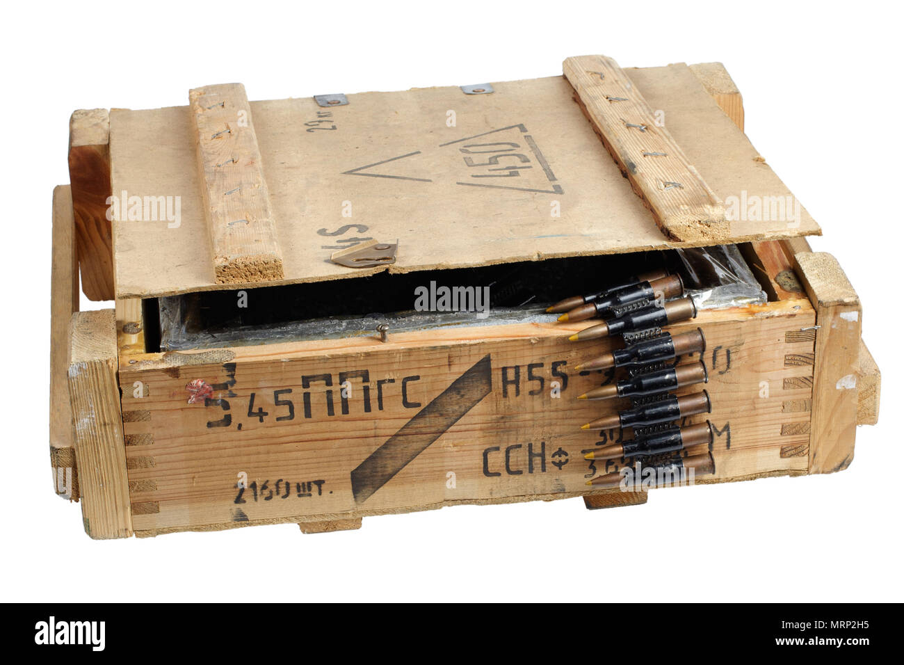 army box with ammunition belt isolated Stock Photo - Alamy