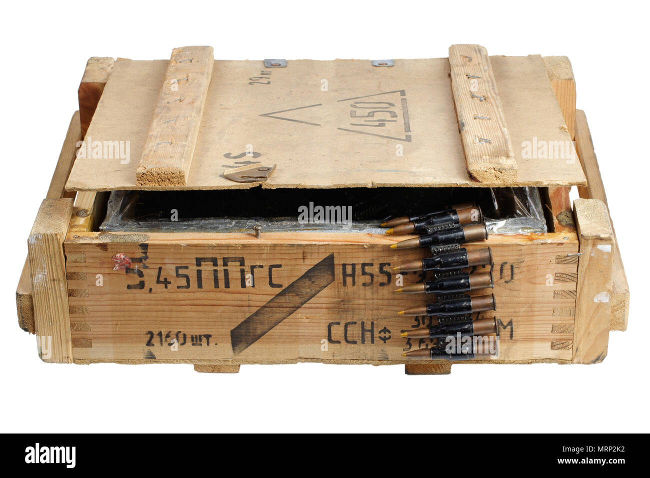 army box with ammunition belt isolated Stock Photo - Alamy