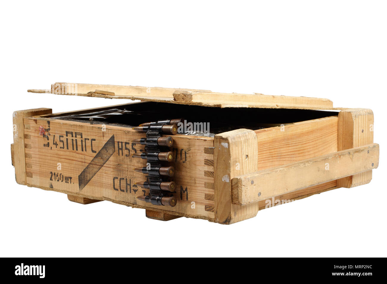 army box with ammunition belt isolated Stock Photo - Alamy