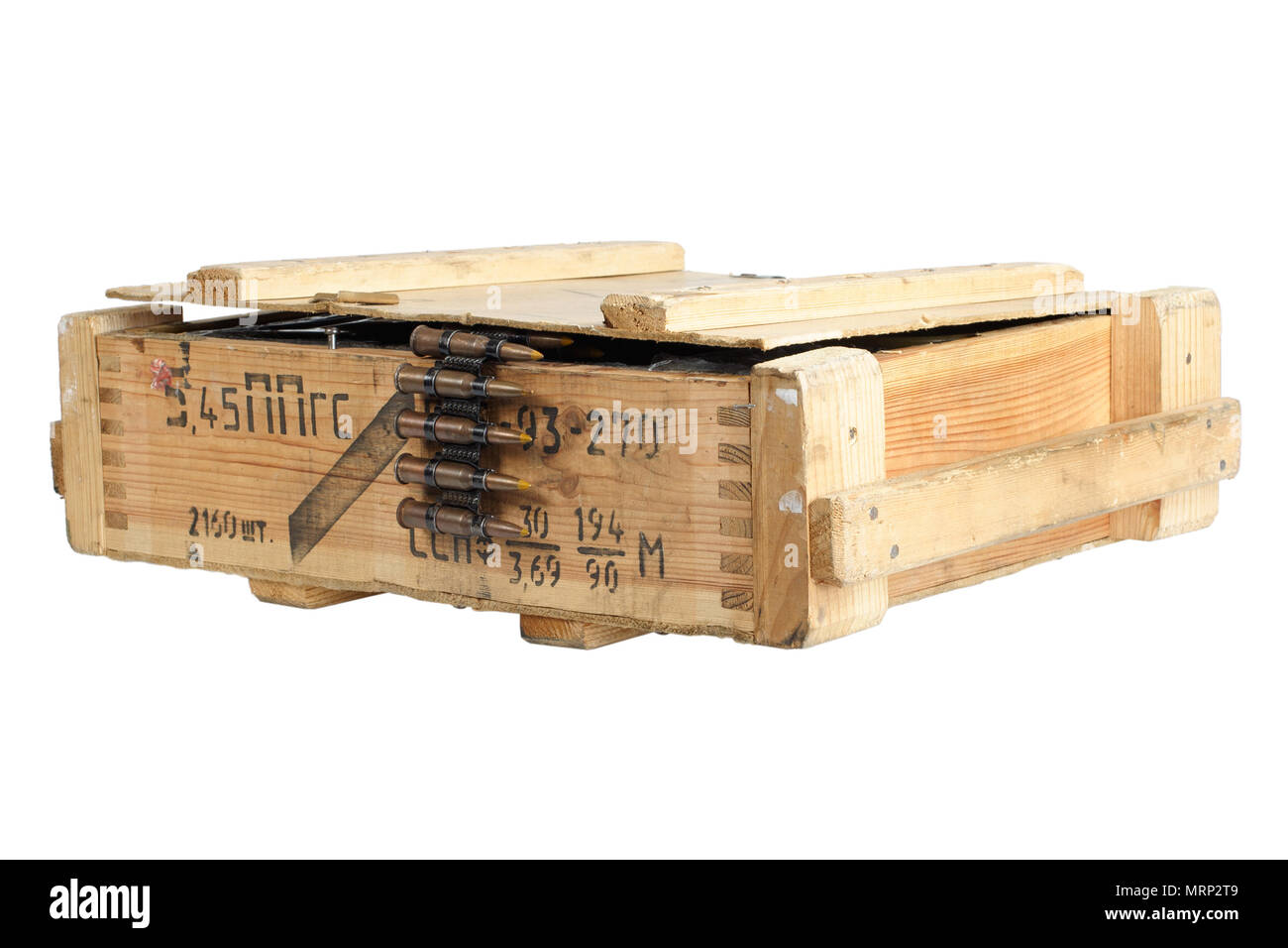 army box with ammunition belt isolated Stock Photo - Alamy